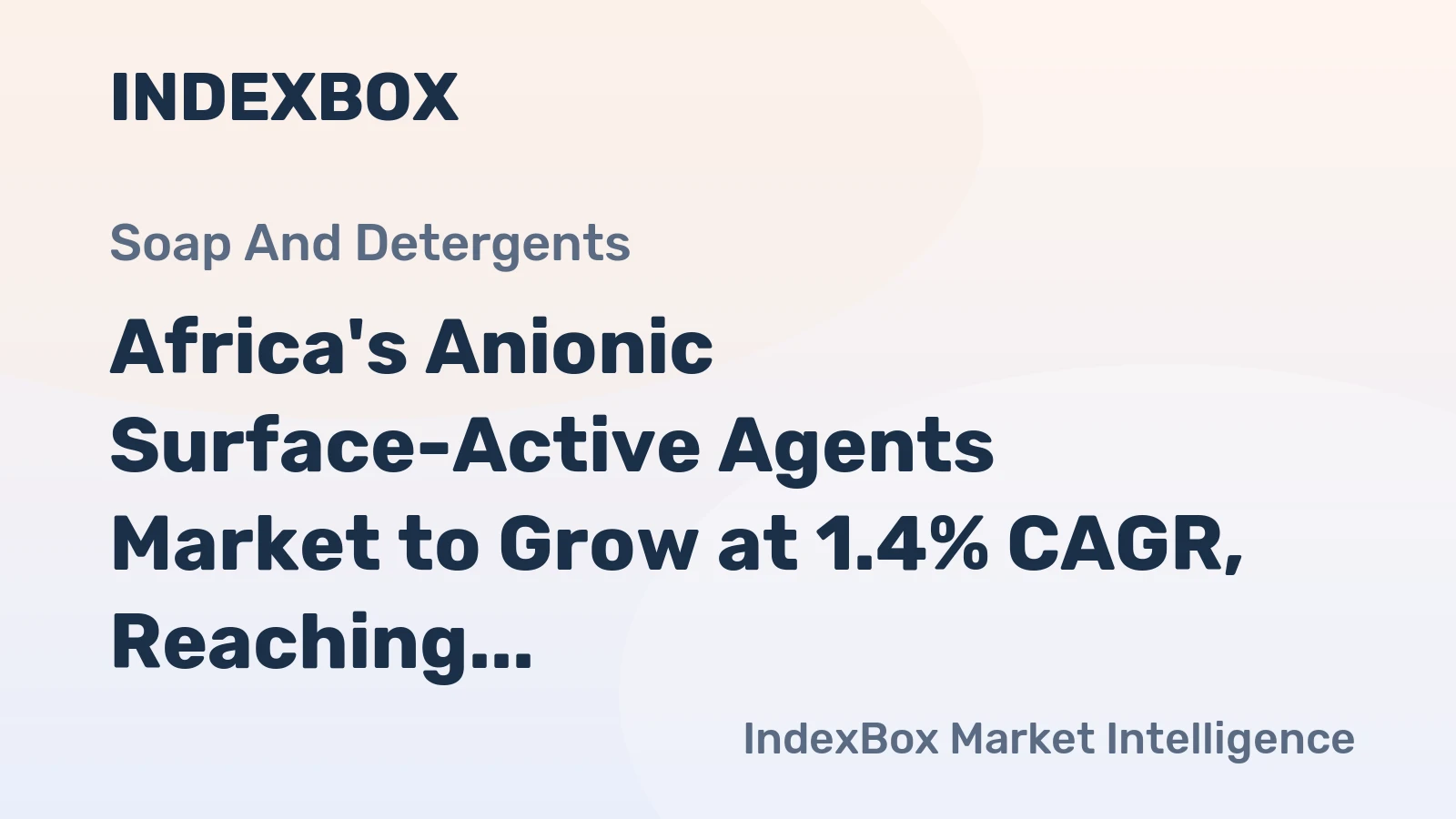 Africa's Anionic Surface-Active Agents Market to Grow at 1.4% CAGR, Reaching 1.3M Tons by 2035