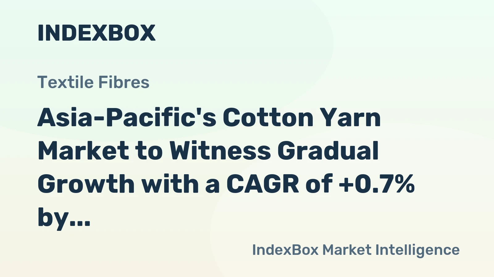 Asia-Pacific's Cotton Yarn Market to Witness Gradual Growth with a CAGR of +0.7% by 2035