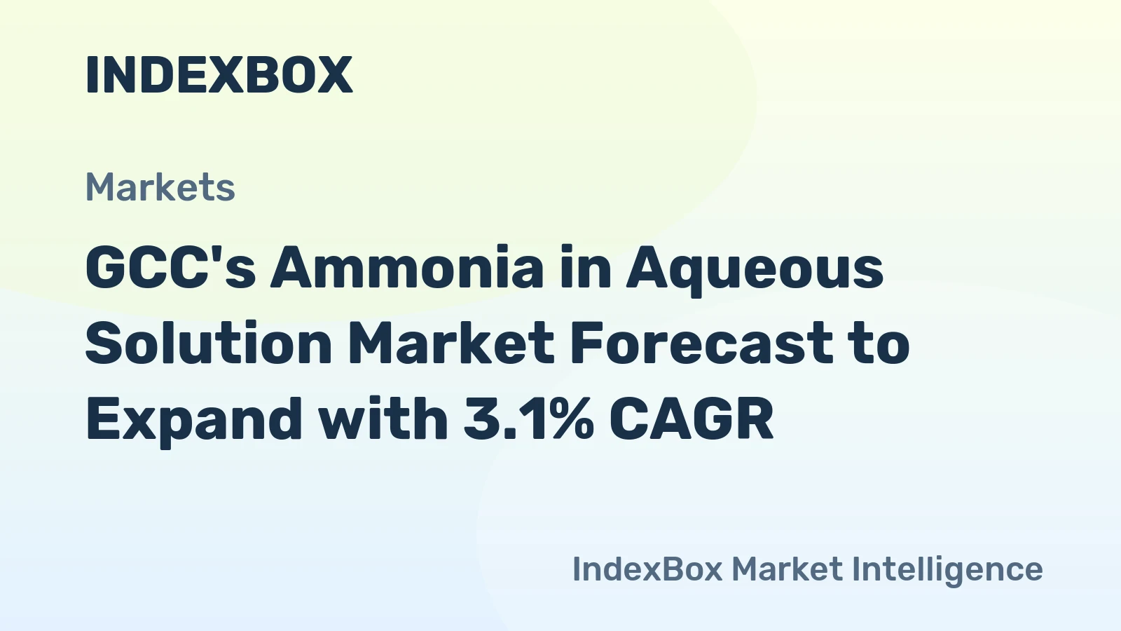 GCC's Ammonia in Aqueous Solution Market Forecast to Expand with 3.1% CAGR