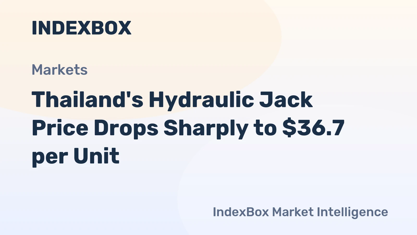 Thailand's Hydraulic Jack Price Drops Sharply to $36.7 per Unit