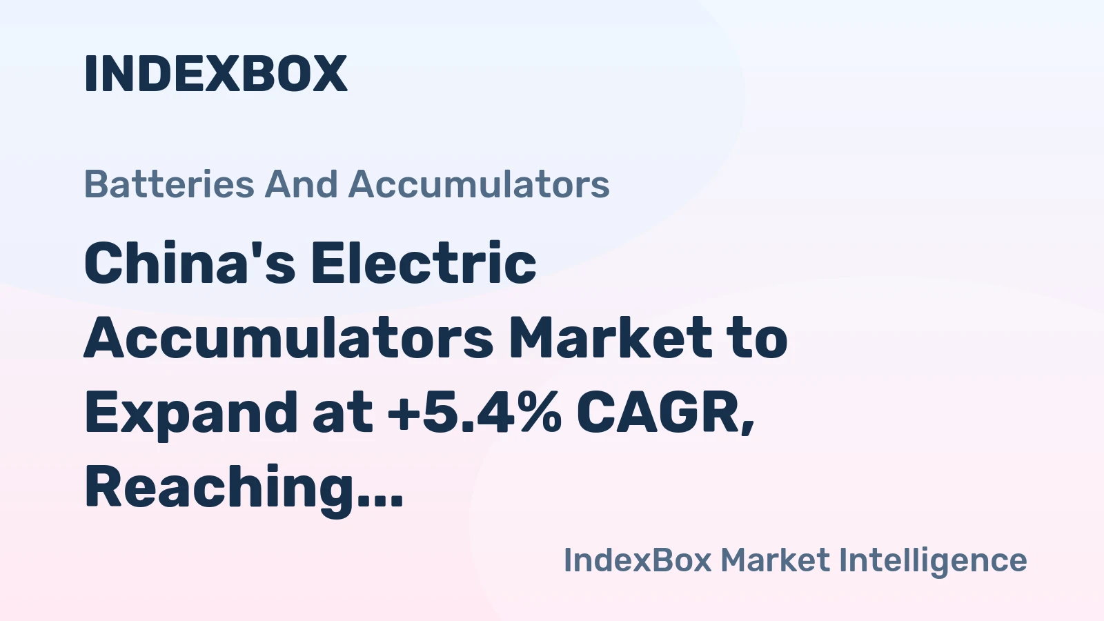 China's Electric Accumulators Market to Expand at +5.4% CAGR, Reaching $15.1B by 2035