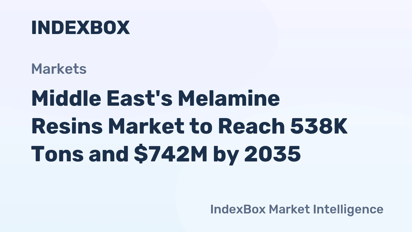 Middle East's Melamine Resins Market to Reach 538K Tons and $742M by 2035