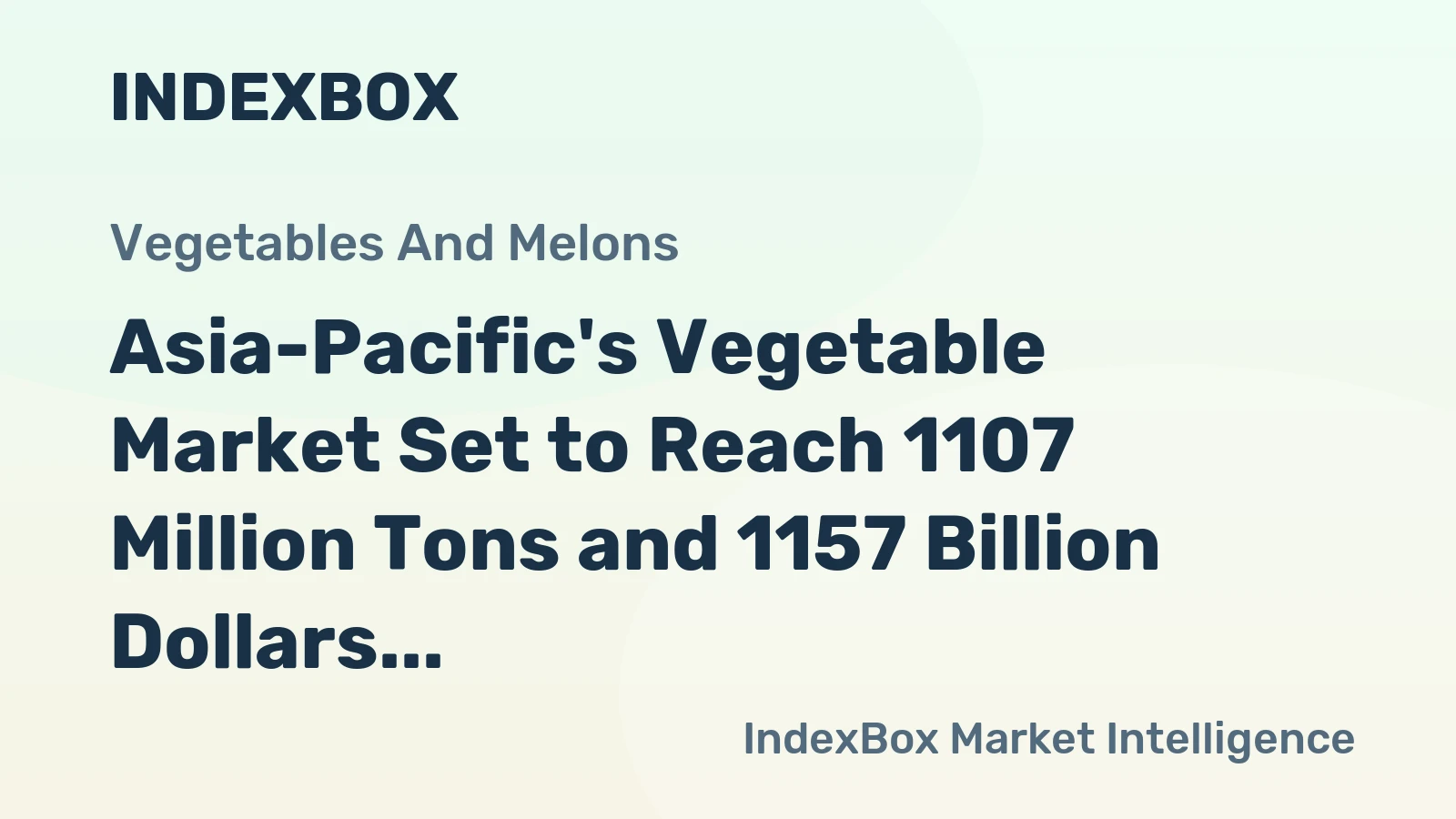 Asia-Pacific's Vegetable Market Set to Reach 1107 Million Tons and 1157 Billion Dollars by 2035