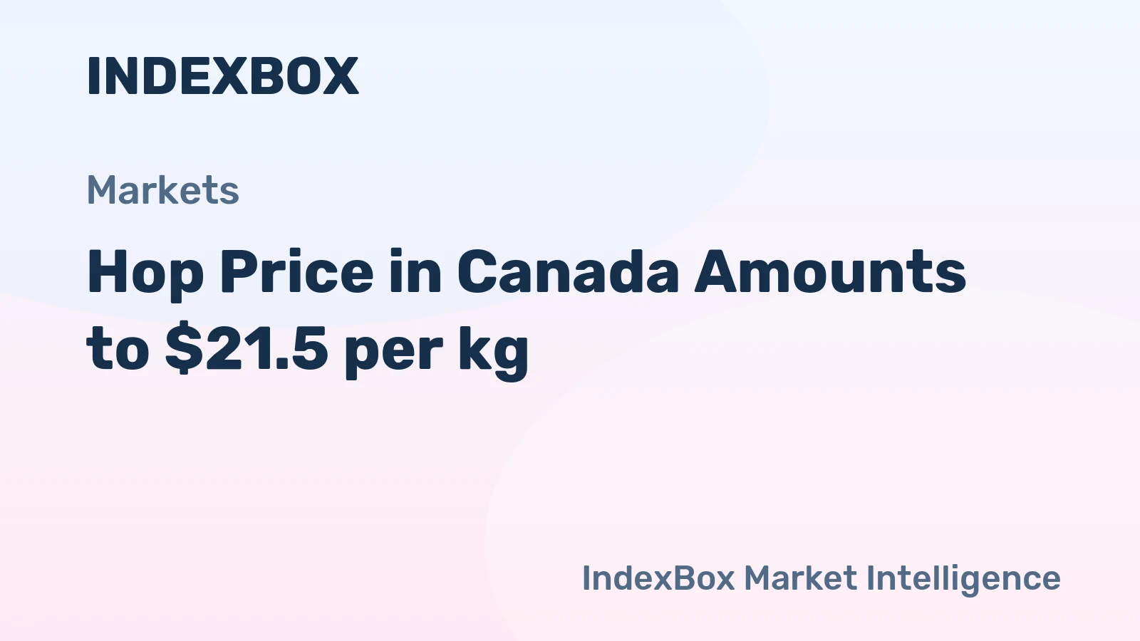 Hop Price in Canada Amounts to $21.5 per kg