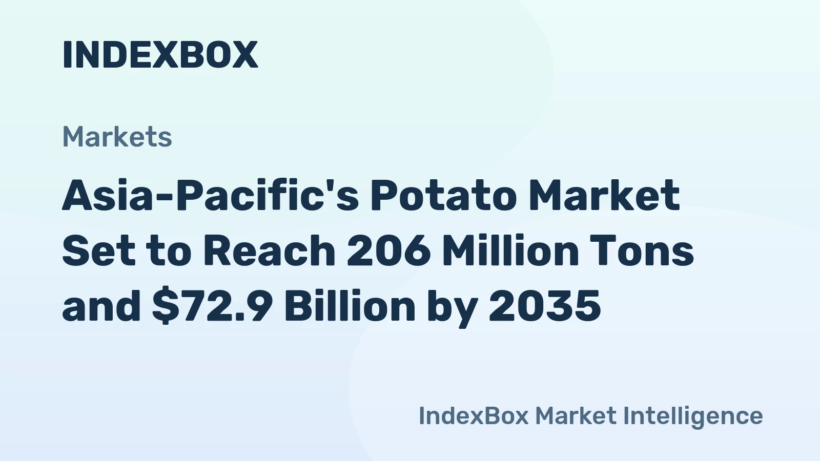Asia-Pacific's Potato Market Set to Reach 206 Million Tons and $72.9 Billion by 2035