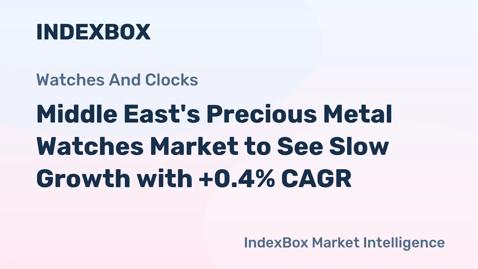 Middle East's Precious Metal Watches Market to See Slow Growth with +0.4% CAGR