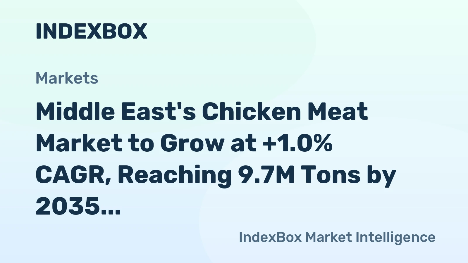 Middle East's Chicken Meat Market to Grow at +1.0% CAGR, Reaching 9.7M Tons by 2035