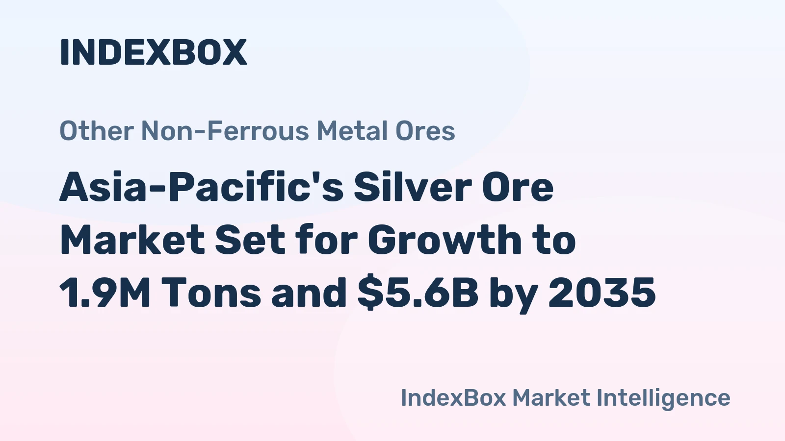 Asia-Pacific's Silver Ore Market Set for Growth to 1.9M Tons and $5.6B by 2035