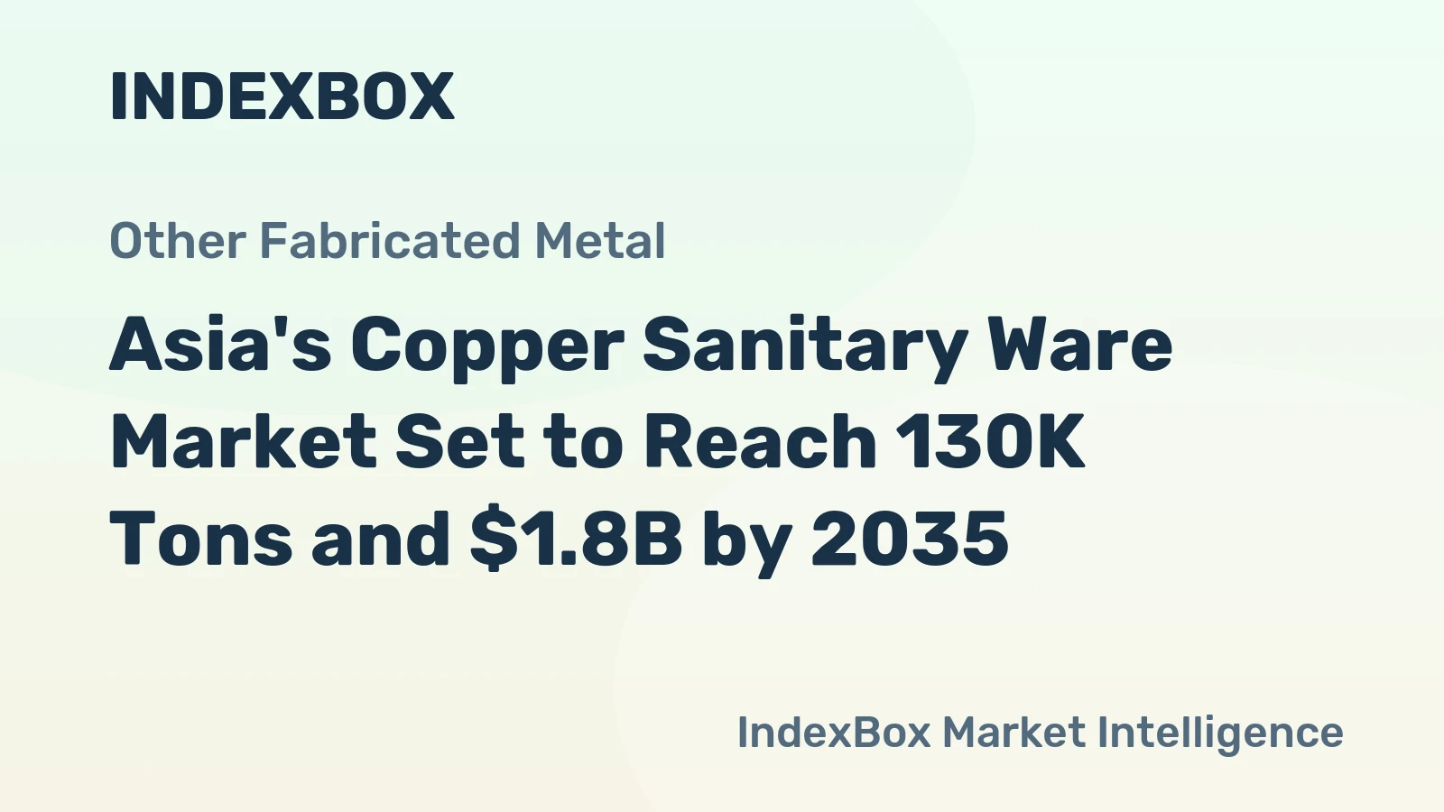 Asia's Copper Sanitary Ware Market Set to Reach 130K Tons and $1.8B by 2035