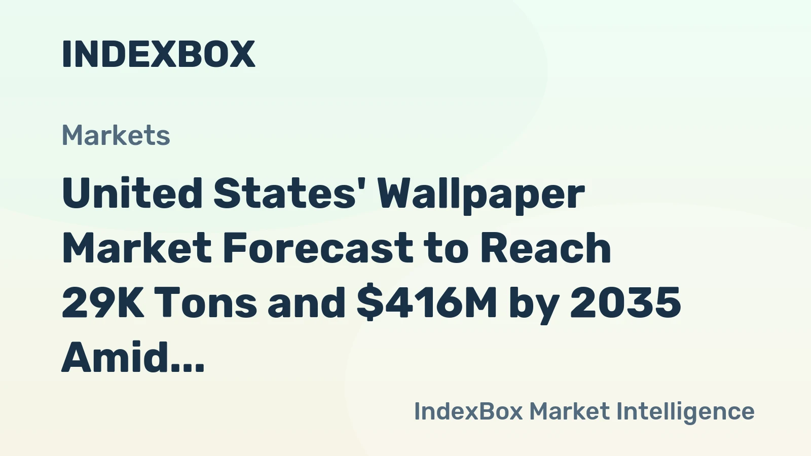United States' Wallpaper Market Forecast to Reach 29K Tons and $416M by 2035 Amid Rising Imports