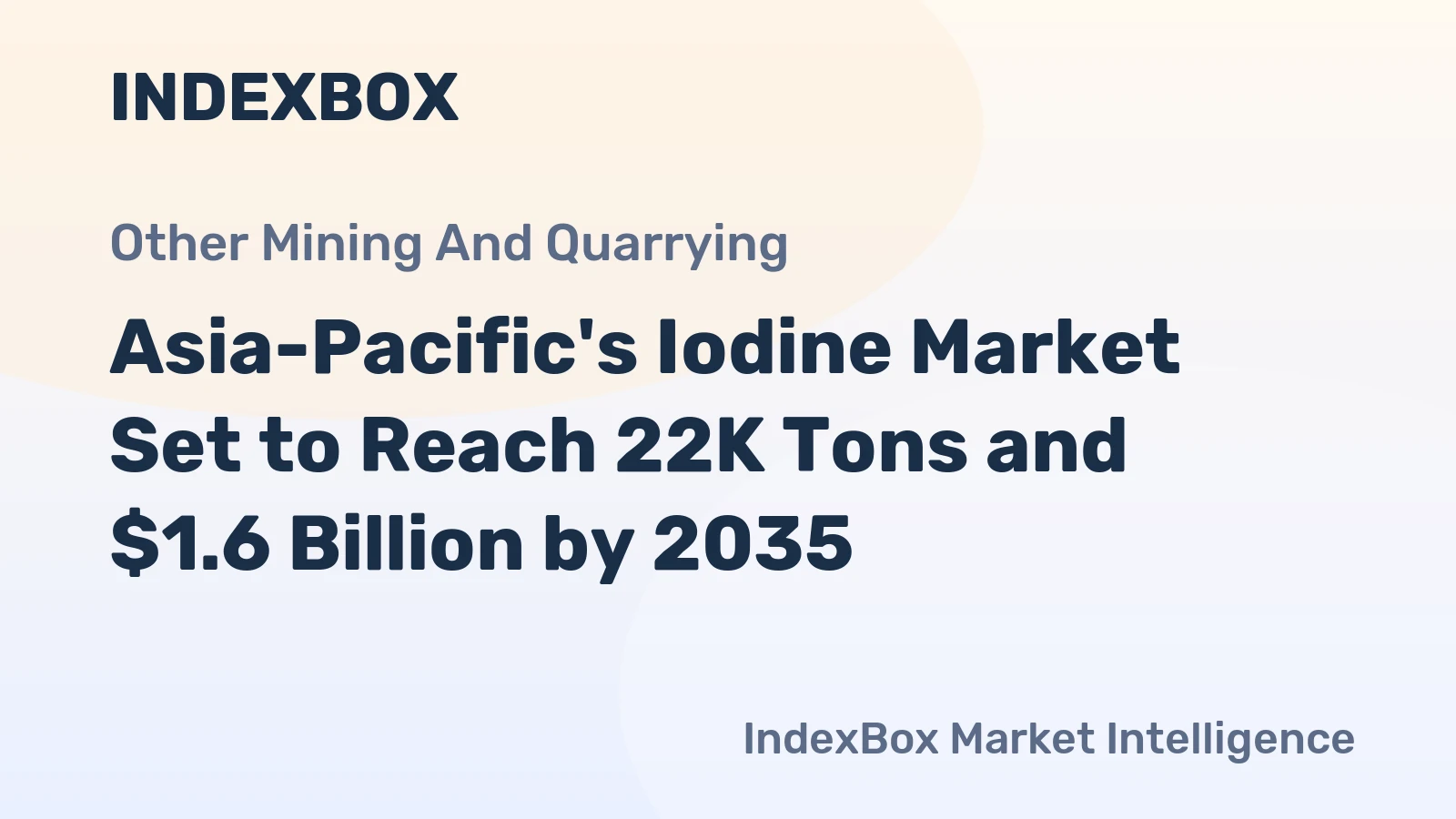 Asia-Pacific's Iodine Market Set to Reach 22K Tons and $1.6 Billion by 2035