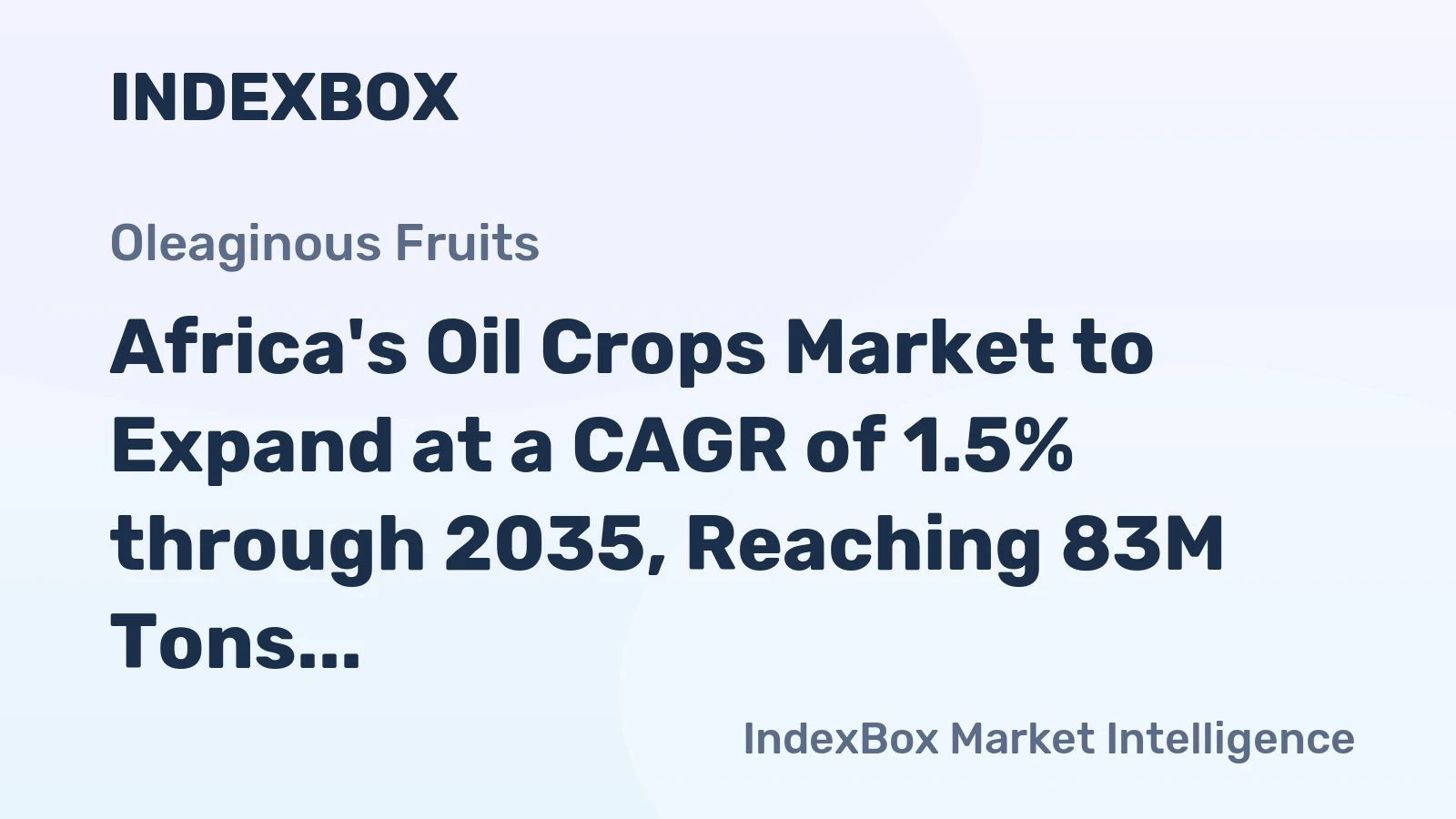 Africa's Oil Crops Market to Expand at a CAGR of 1.5% through 2035, Reaching 83M Tons