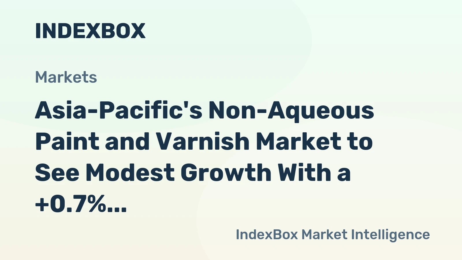 Asia-Pacific's Non-Aqueous Paint and Varnish Market to See Modest Growth With a +0.7% CAGR Through 2035