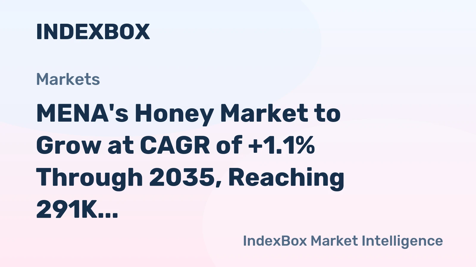 MENA's Honey Market to Grow at CAGR of +1.1% Through 2035, Reaching 291K Tons