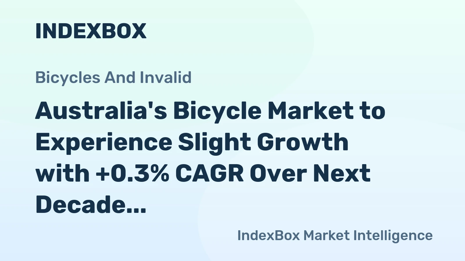 Australia's Bicycle Market to Experience Slight Growth with +0.3% CAGR Over Next Decade