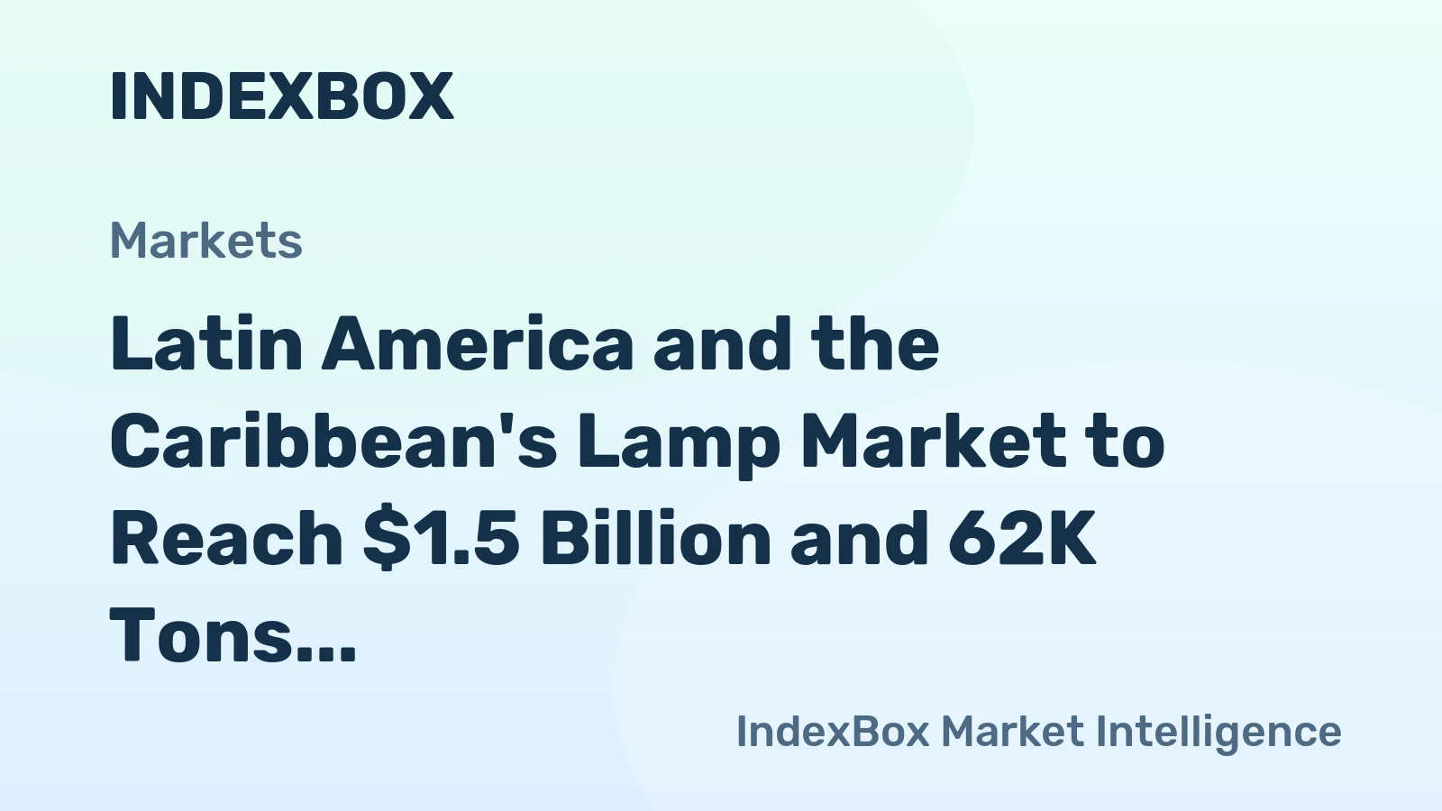 Latin America and the Caribbean's Lamp Market to Reach $1.5 Billion and 62K Tons by 2035