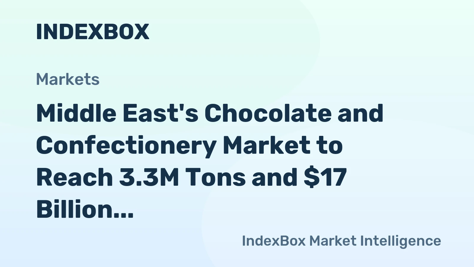 Middle East's Chocolate and Confectionery Market to Reach 3.3M Tons and $17 Billion by 2035