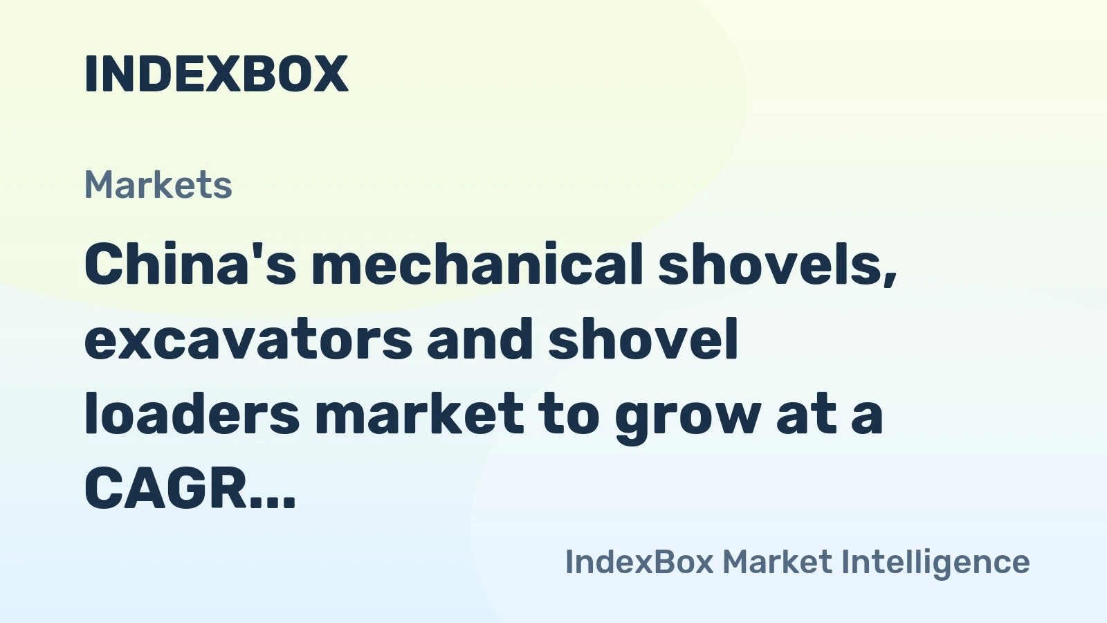 China's mechanical shovels, excavators and shovel loaders market to grow at a CAGR of +3.6% reaching 880K units by 2035