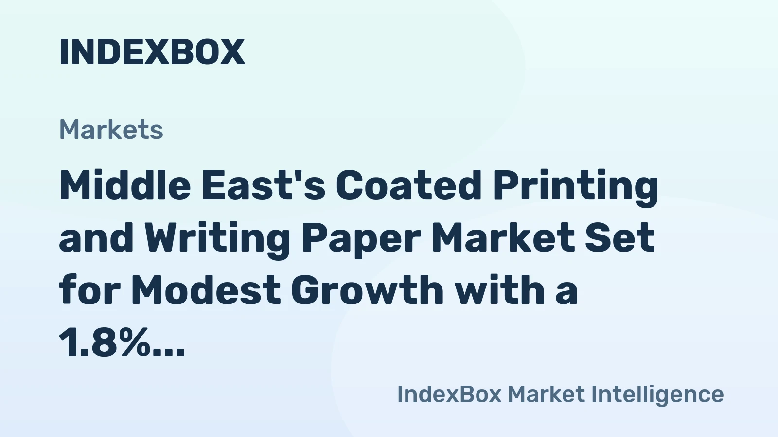 Middle East's Coated Printing and Writing Paper Market Set for Modest Growth with a 1.8% CAGR