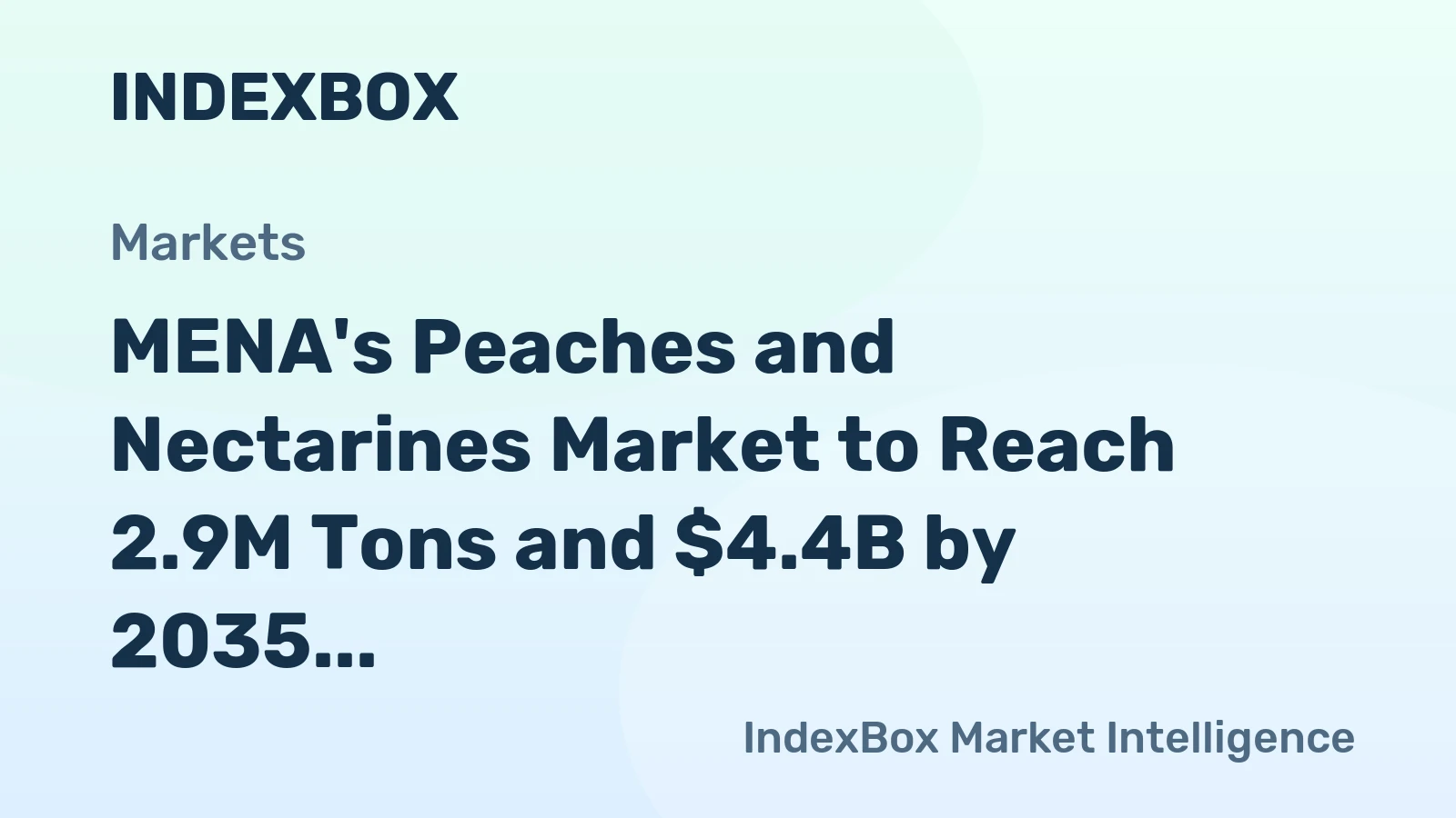 MENA's Peaches and Nectarines Market to Reach 2.9M Tons and $4.4B by 2035, Fueled by Growing Demand