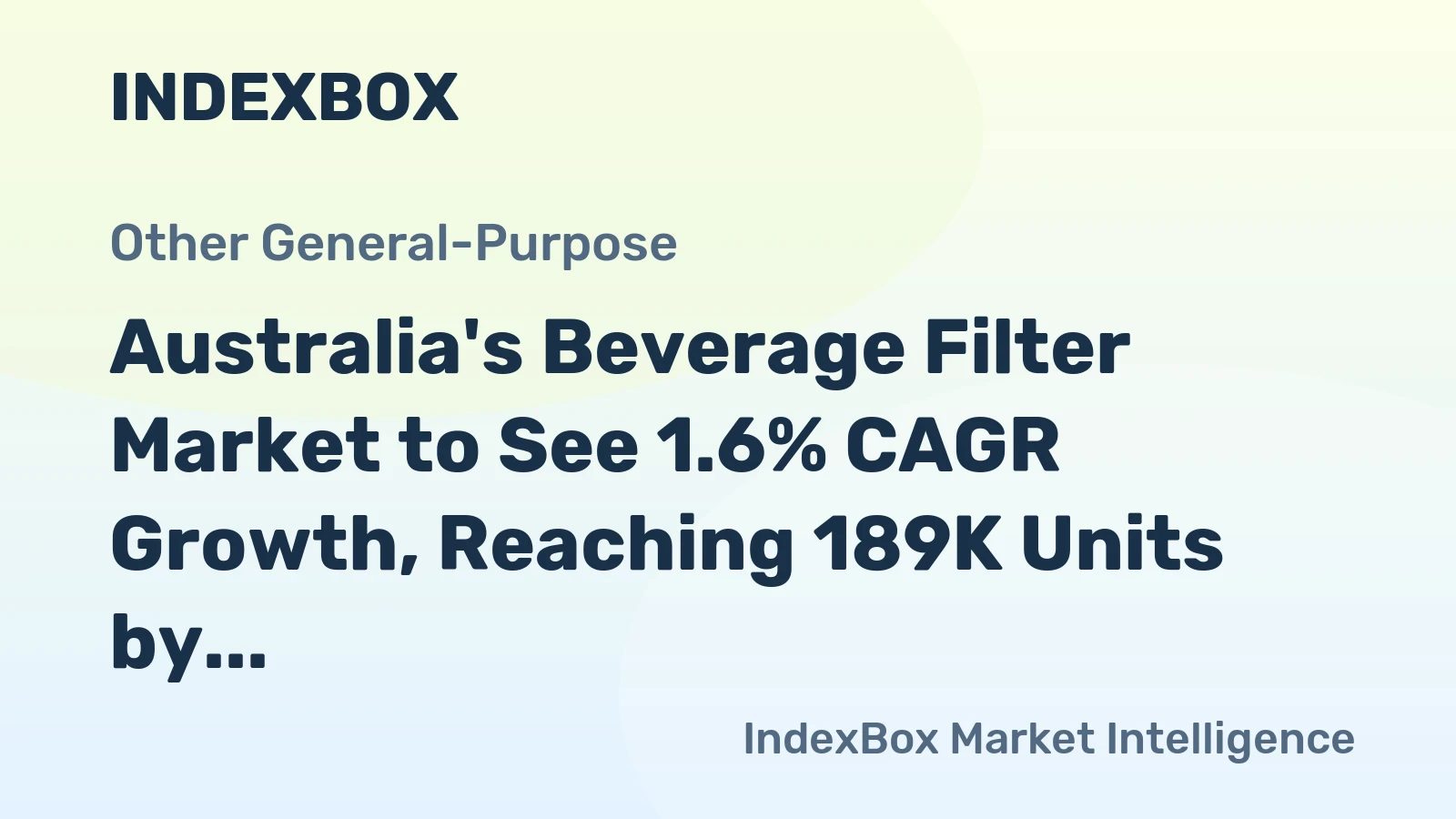 Australia's Beverage Filter Market to See 1.6% CAGR Growth, Reaching 189K Units by 2035