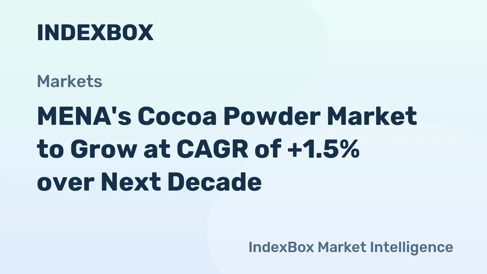 MENA's Cocoa Powder Market to Grow at CAGR of +1.5% over Next Decade