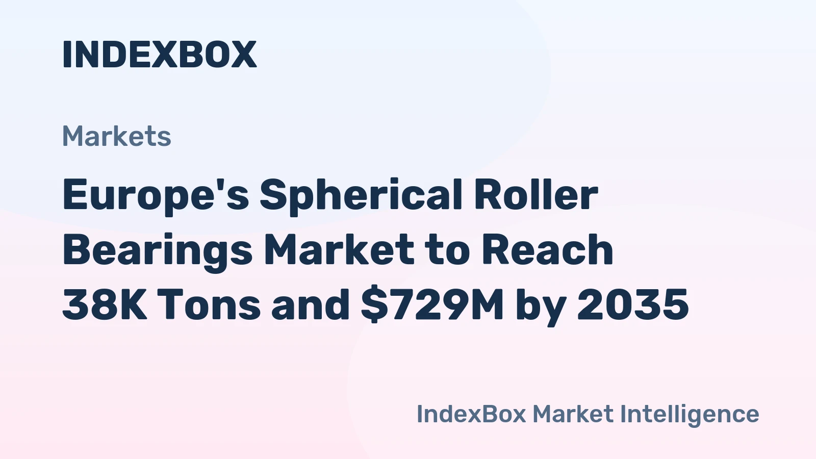 Europe's Spherical Roller Bearings Market to Reach 38K Tons and $729M by 2035
