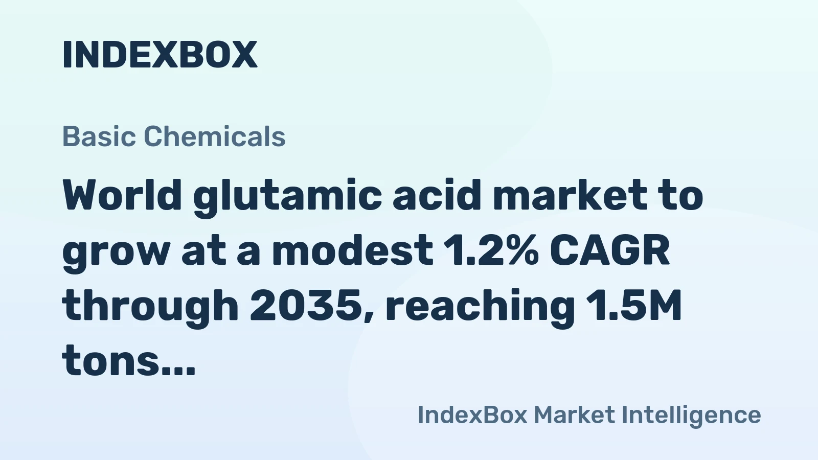 World glutamic acid market to grow at a modest 1.2% CAGR through 2035, reaching 1.5M tons, driven by rising global demand.