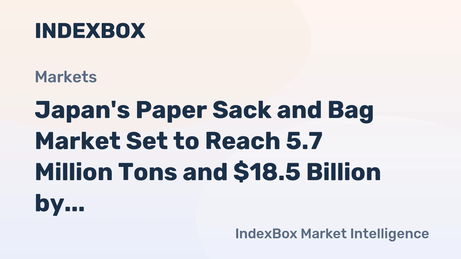 Japan's Paper Sack and Bag Market Set to Reach 5.7 Million Tons and $18.5 Billion by 2035