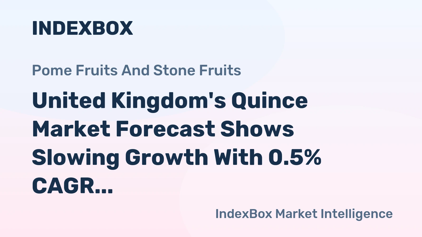 United Kingdom's Quince Market Forecast Shows Slowing Growth With 0.5% CAGR to 2035