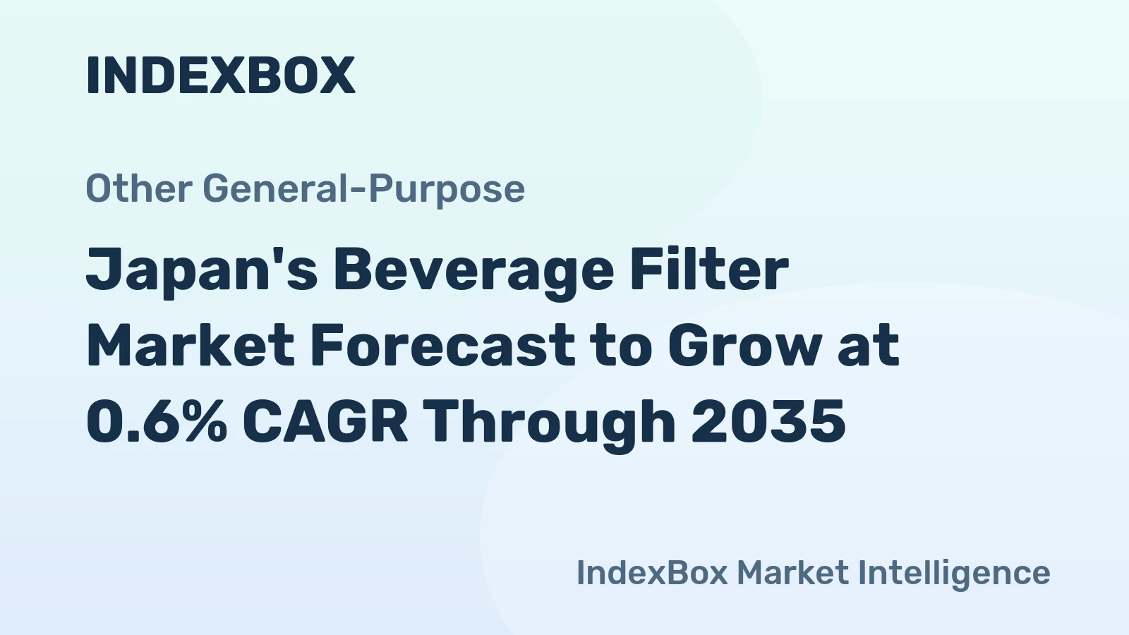 Japan's Beverage Filter Market Forecast to Grow at 0.6% CAGR Through 2035