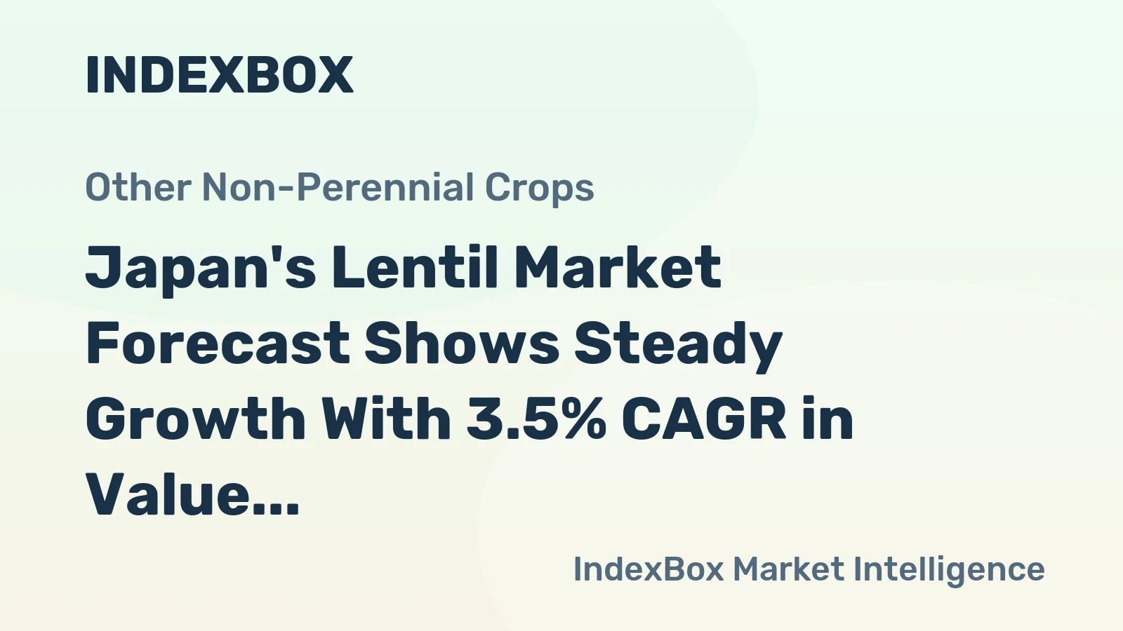 Japan's Lentil Market Forecast Shows Steady Growth With 3.5% CAGR in Value Through 2035