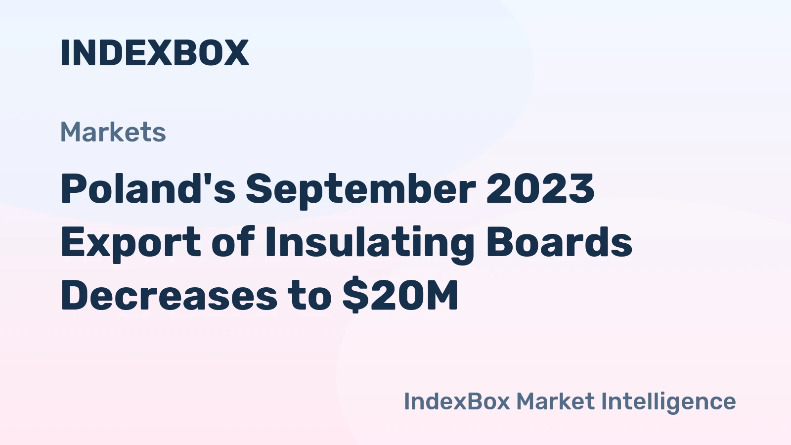 Poland's September 2023 Export of Insulating Boards Decreases to $20M