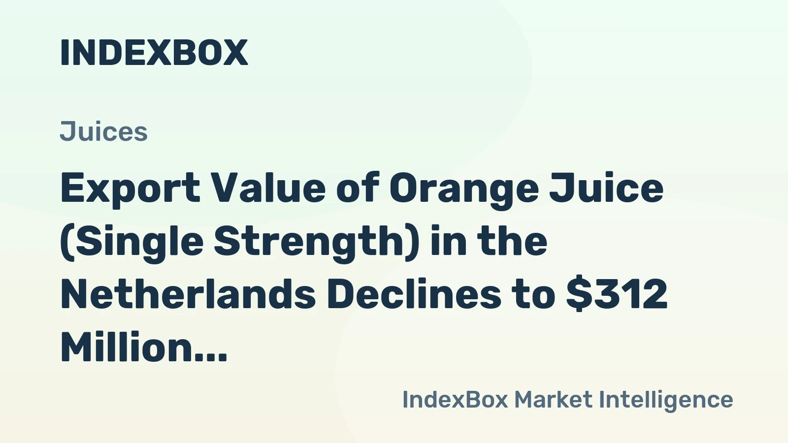 Export Value of Orange Juice (Single Strength) in the Netherlands Declines to $312 Million by 2024