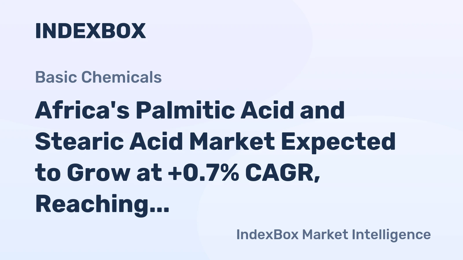 Africa's Palmitic Acid and Stearic Acid Market Expected to Grow at +0.7% CAGR, Reaching 184K tons by 2035