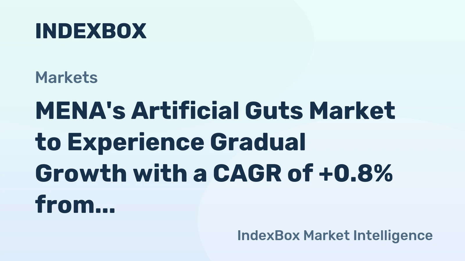 MENA's Artificial Guts Market to Experience Gradual Growth with a CAGR of +0.8% from 2024 to 2035