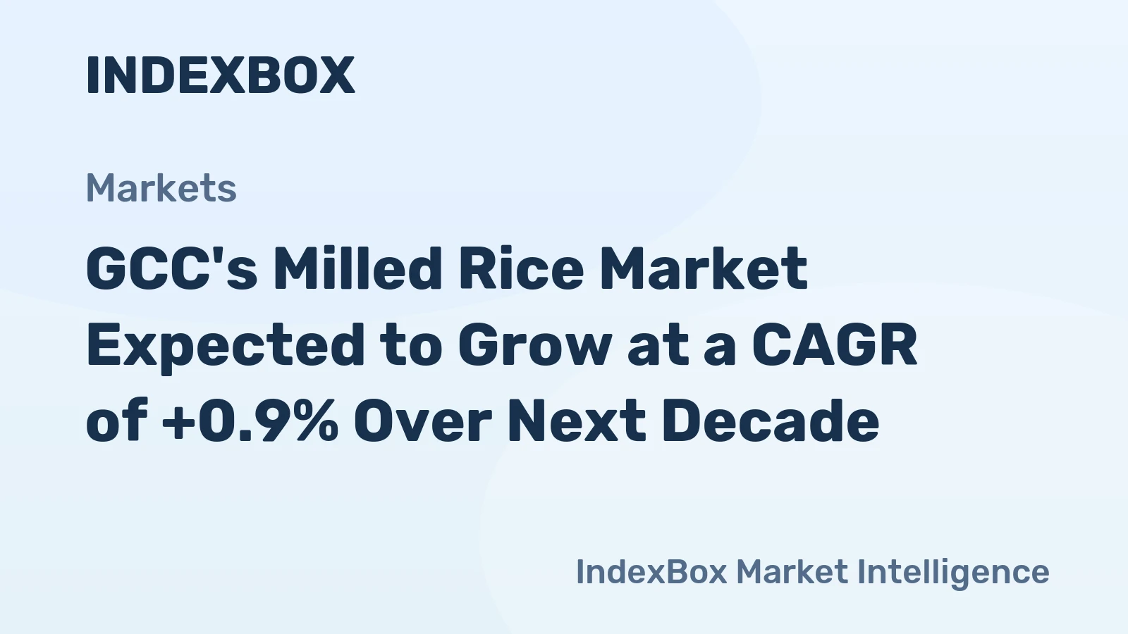 GCC's Milled Rice Market Expected to Grow at a CAGR of +0.9% Over Next Decade