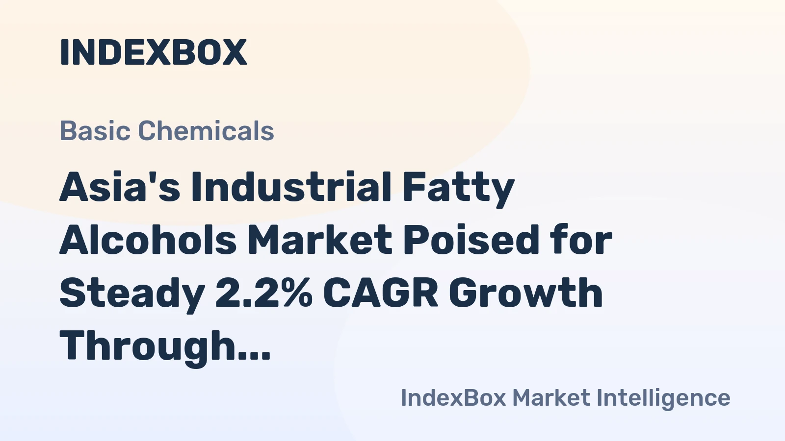 Asia's Industrial Fatty Alcohols Market Poised for Steady 2.2% CAGR Growth Through 2035