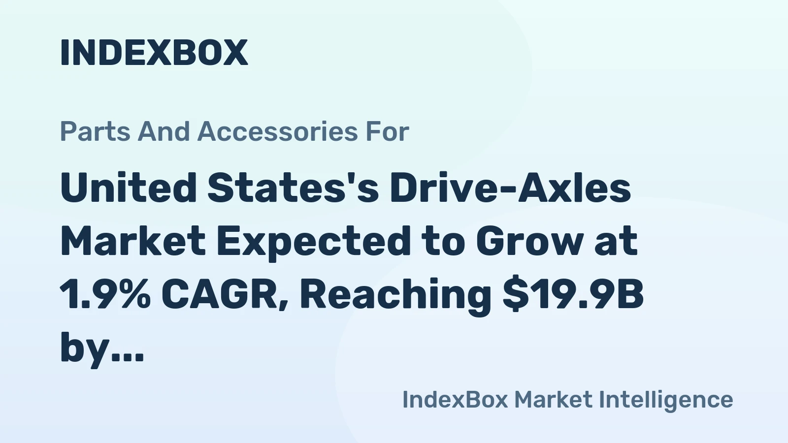 United States's Drive-Axles Market Expected to Grow at 1.9% CAGR, Reaching $19.9B by 2035