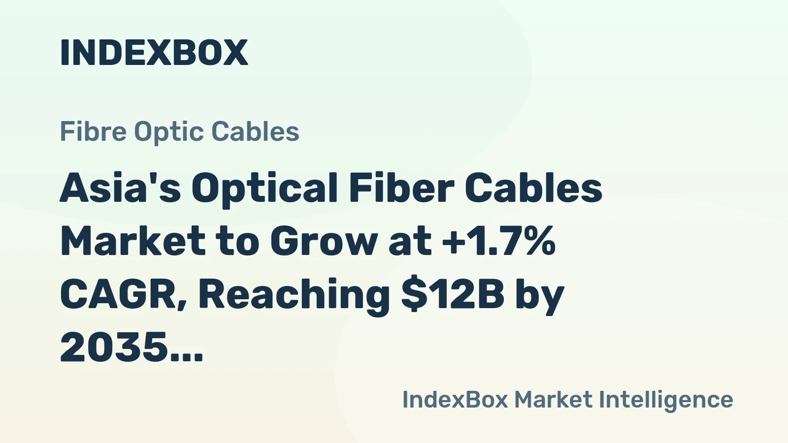 Asia's Optical Fiber Cables Market to Grow at +1.7% CAGR, Reaching $12B by 2035