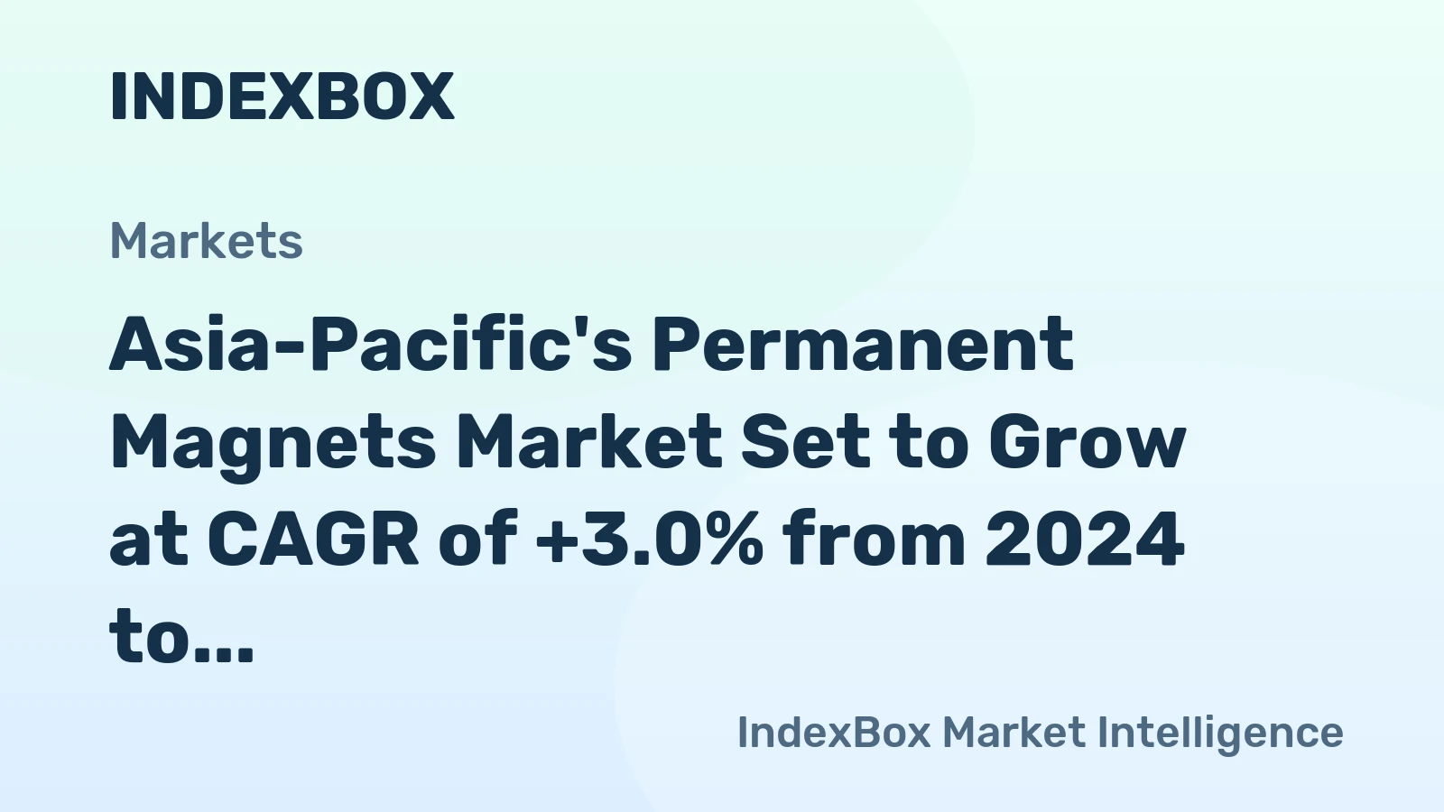 Asia-Pacific's Permanent Magnets Market Set to Grow at CAGR of +3.0% from 2024 to 2035