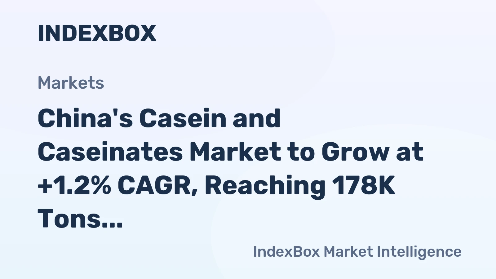 China's Casein and Caseinates Market to Grow at +1.2% CAGR, Reaching 178K Tons by 2035