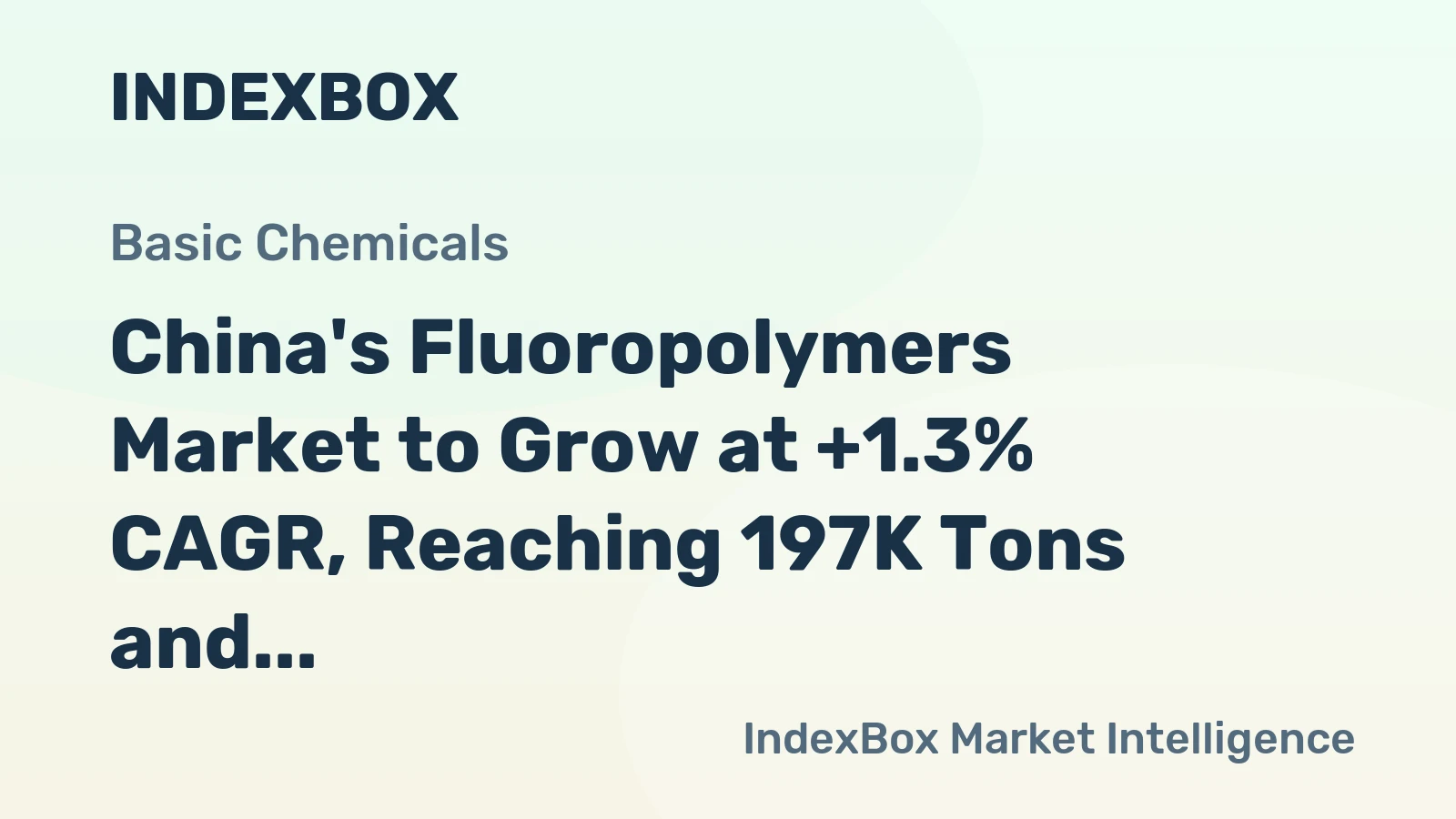 China's Fluoropolymers Market to Grow at +1.3% CAGR, Reaching 197K Tons and $2.2B by 2035