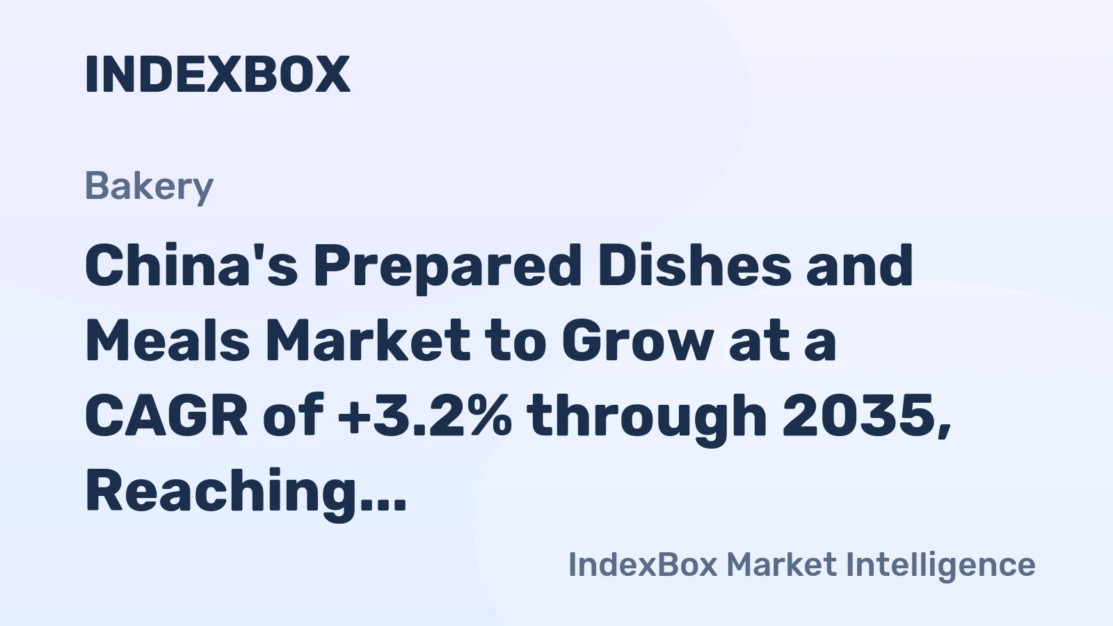 China's Prepared Dishes and Meals Market to Grow at a CAGR of +3.2% through 2035, Reaching $61.3B in Value