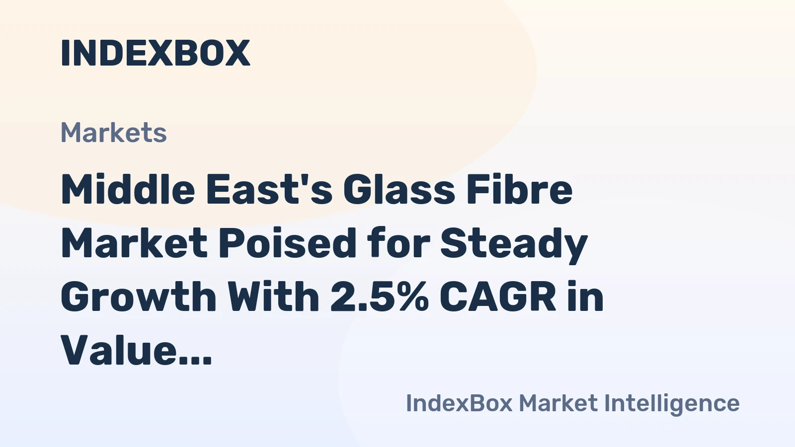 Middle East's Glass Fibre Market Poised for Steady Growth With 2.5% CAGR in Value Through 2035