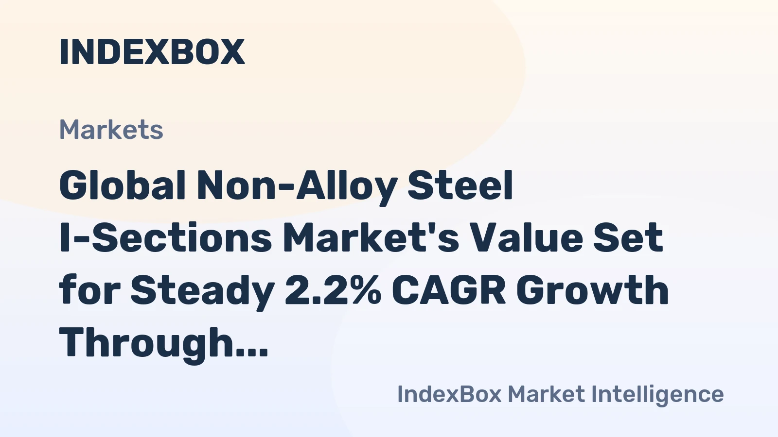 Global Non-Alloy Steel I-Sections Market's Value Set for Steady 2.2% CAGR Growth Through 2035