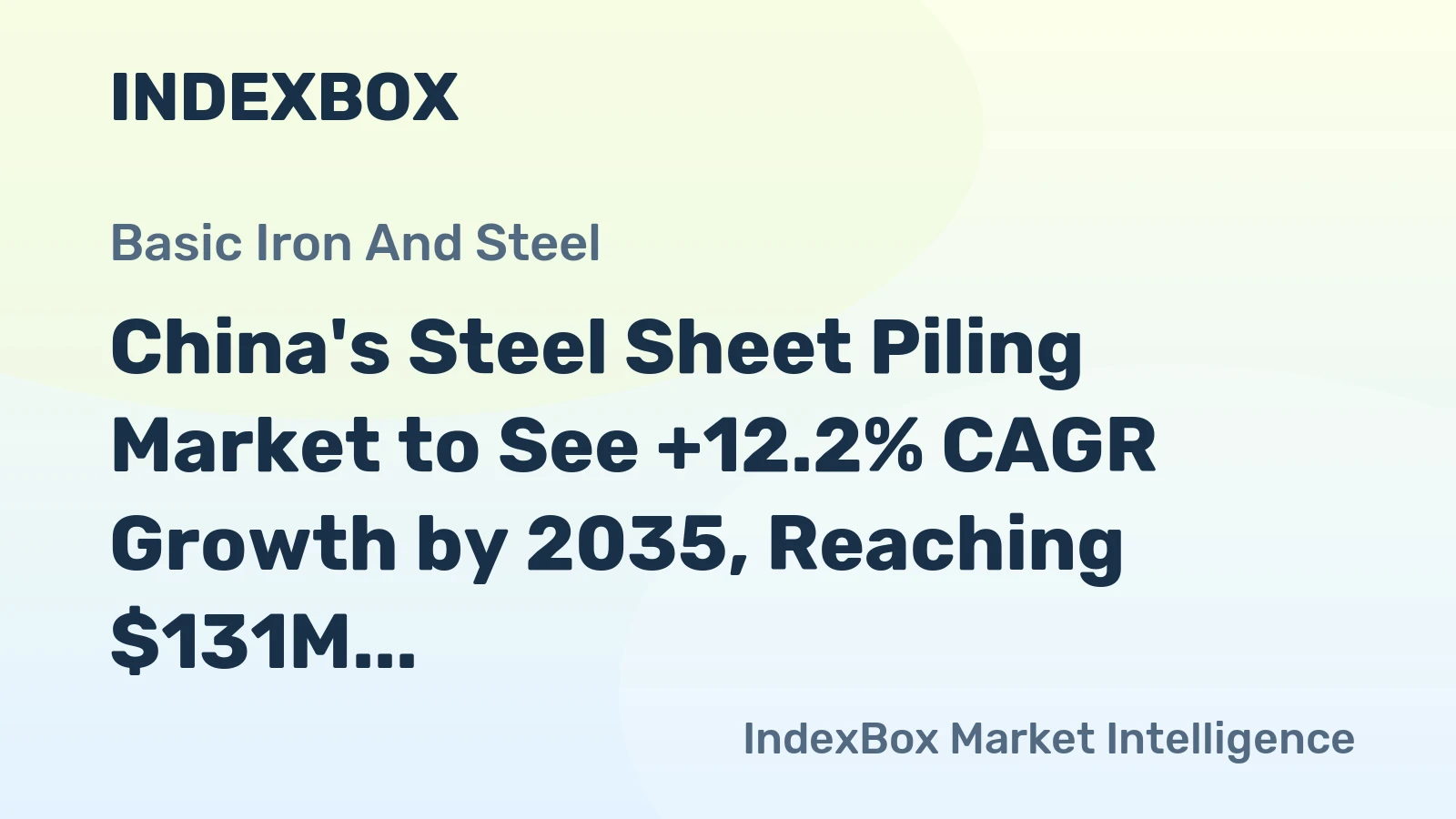 China's Steel Sheet Piling Market to See +12.2% CAGR Growth by 2035, Reaching $131M