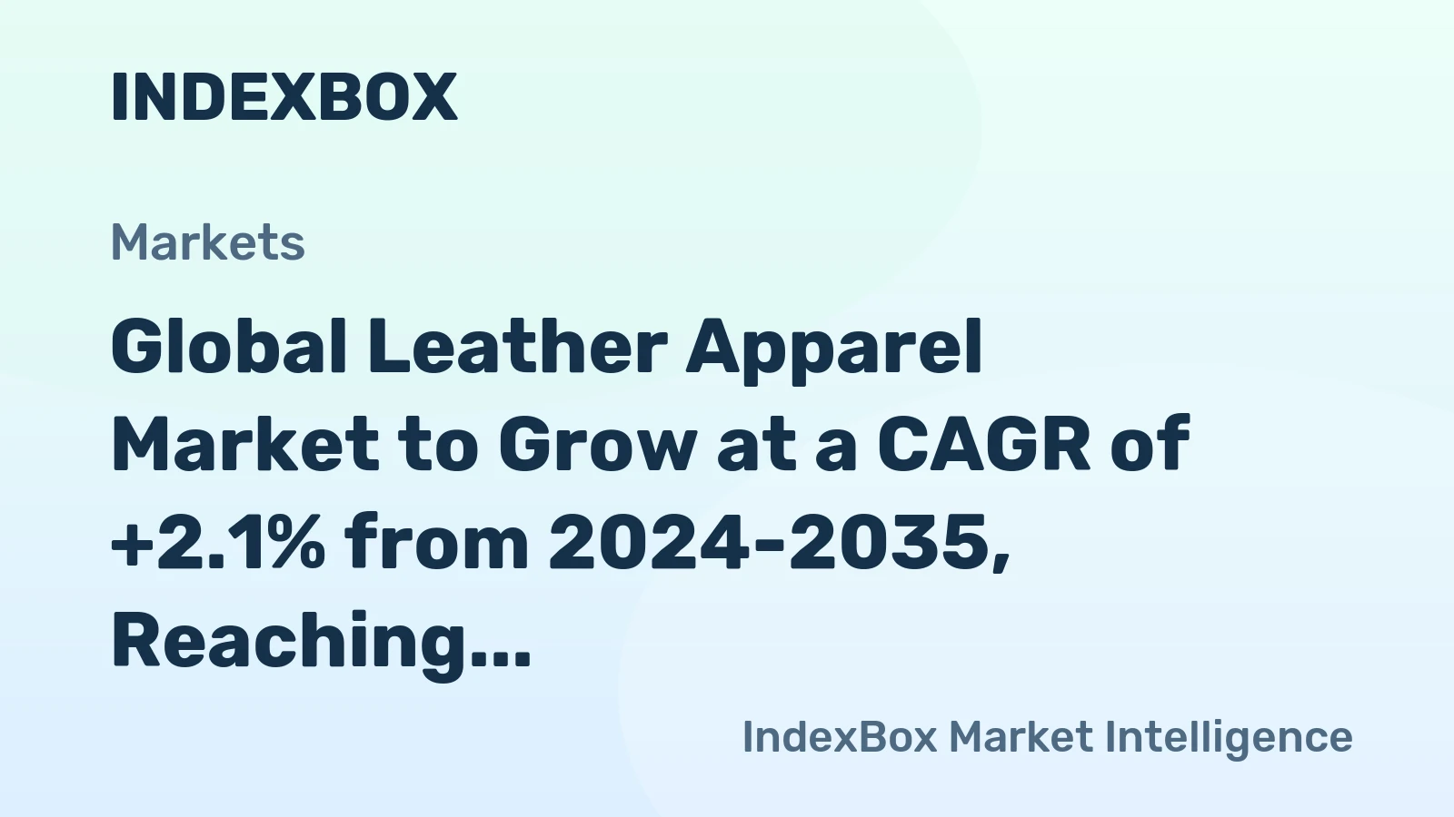Global Leather Apparel Market to Grow at a CAGR of +2.1% from 2024-2035, Reaching 304M Units by 2035