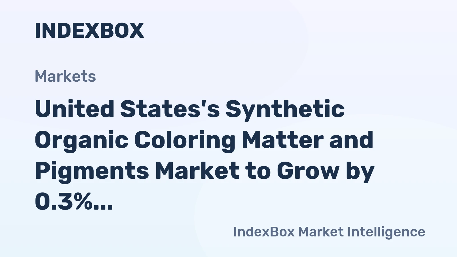 United States's Synthetic Organic Coloring Matter and Pigments Market to Grow by 0.3% in Volume and Value by 2035