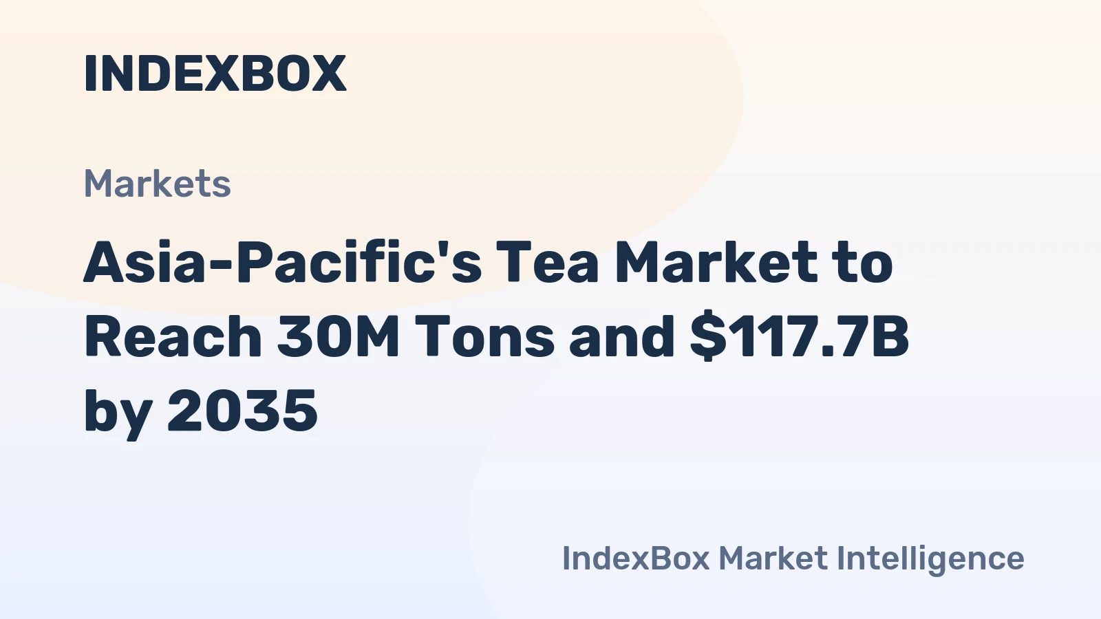 Asia-Pacific's Tea Market to Reach 30M Tons and $117.7B by 2035